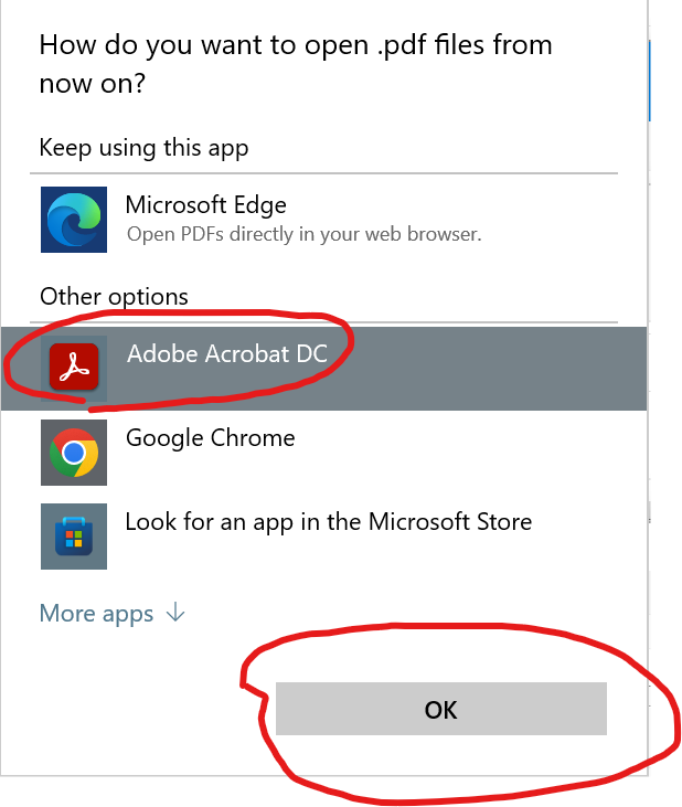 Byt standardprogram för PDF-filer